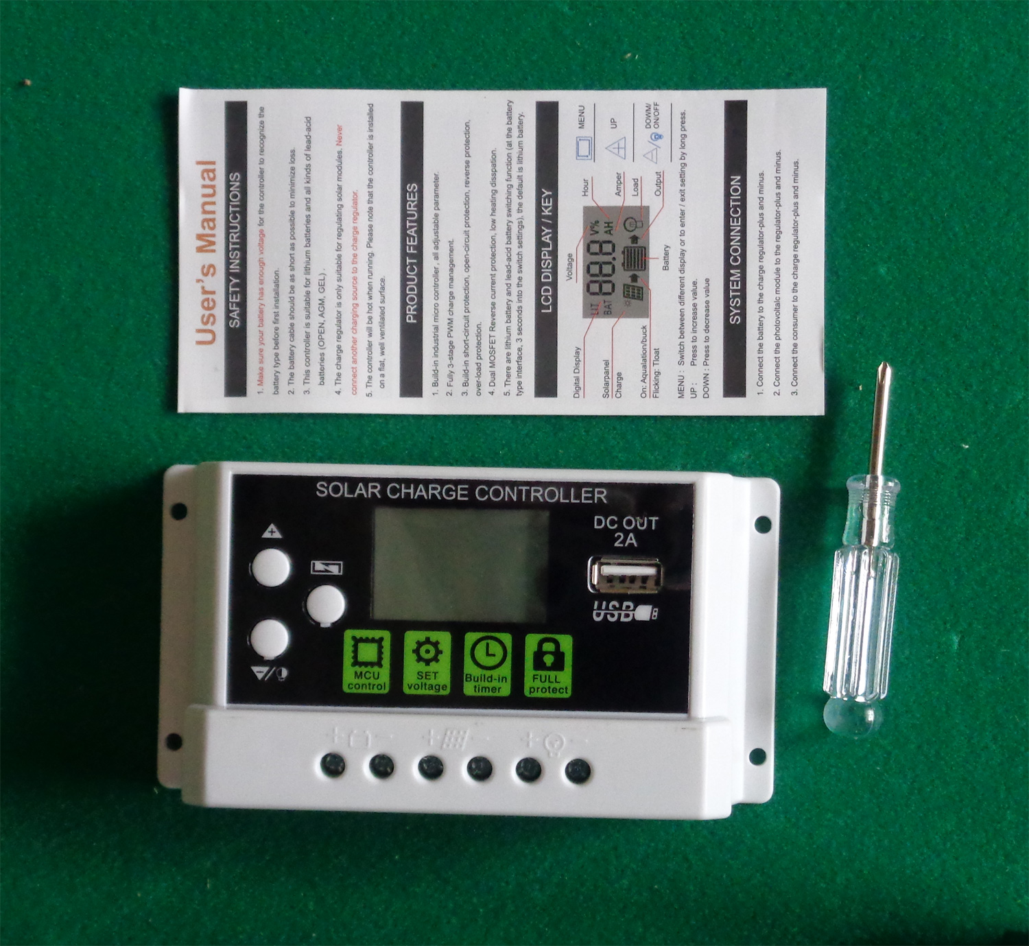 Solarregler 12V / 30A für LIFEPO4 Akkuanlagen PWM